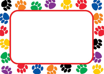 Paw Prints Name Tags — CM School Supply