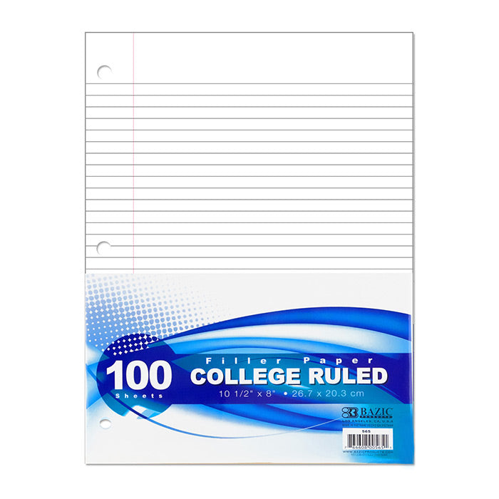 BAZIC C/R 100 Ct. Filler Paper – CM School Supply