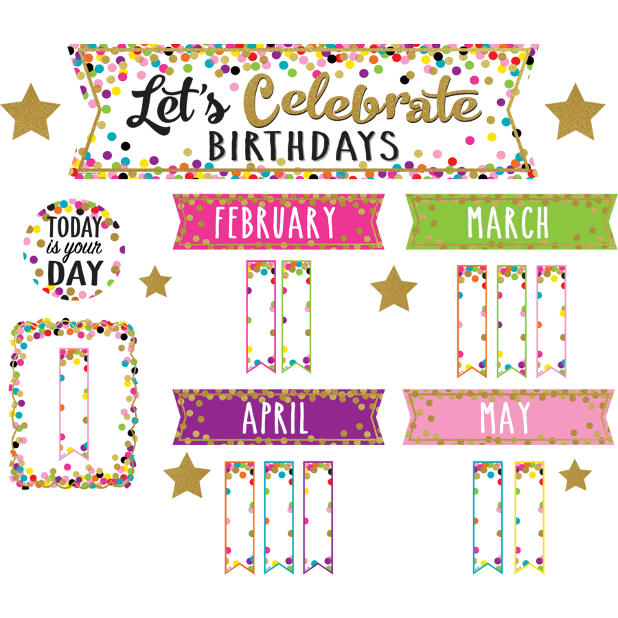 Confetti Happy Birthday Mini Bulletin Board(C) – CM School Supply
