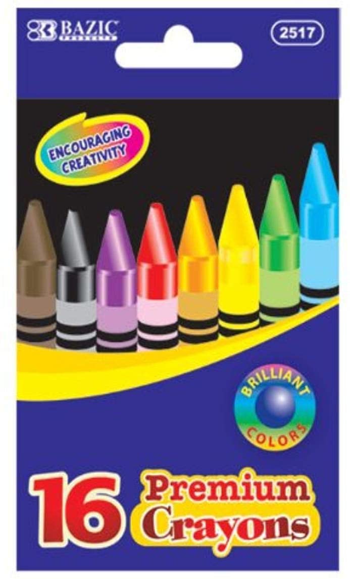 BAZIC 16 Color Premium Quality Crayon — CM School Supply