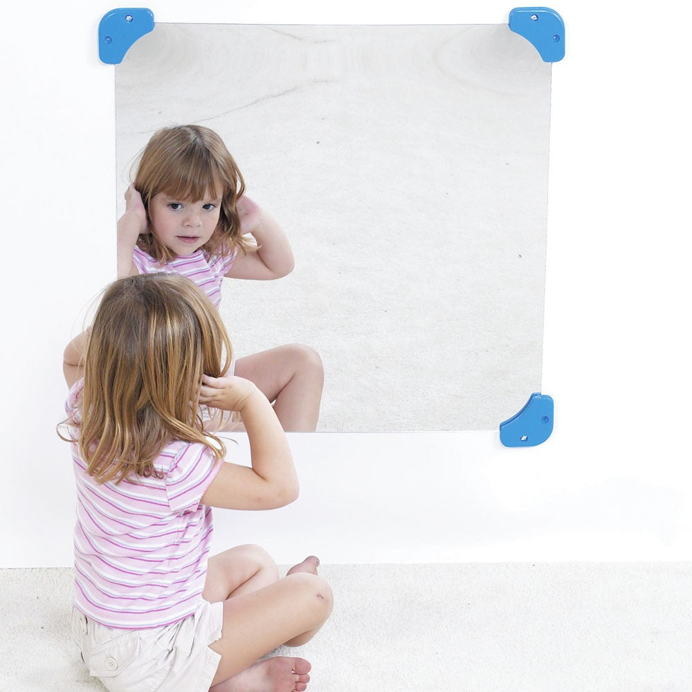 Acrylic Square Mirror (with Mirror Corners and Side Safes) 24" x 24 ...