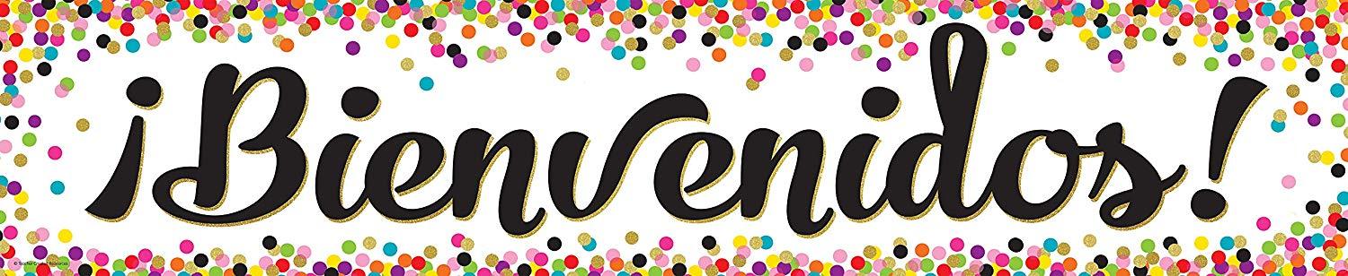Bienvenidos Banner | Confetti Welcome Banner (Spanish) — CM School Supply