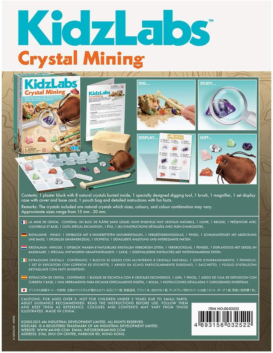 Crystal Mining Kit - DIY Geology Science Dig Excavate Gemstones Minera ...