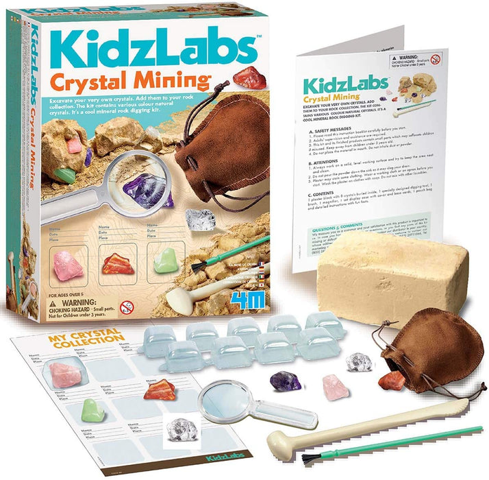 Crystal Mining Kit - DIY Geology Science Dig Excavate Gemstones Minera ...