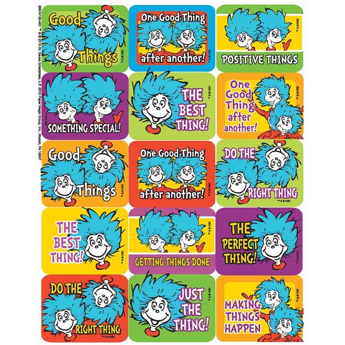 Dr. Seuss Thing 1 and 2 Success Stickers – CM School Supply