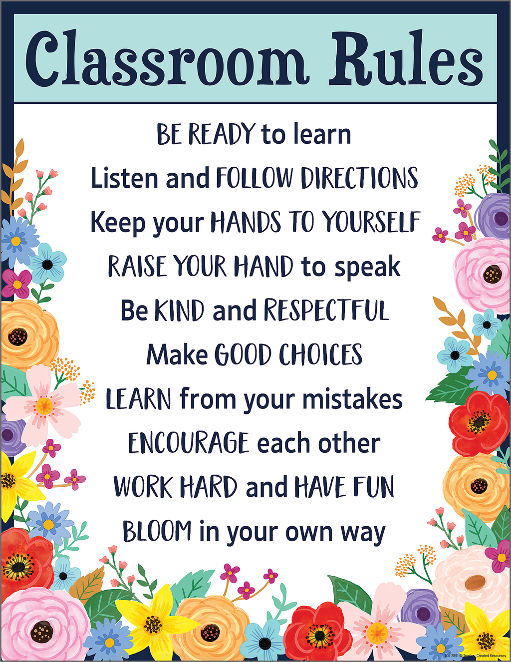 Wildflowers Classroom Rules Chart – CM School Supply