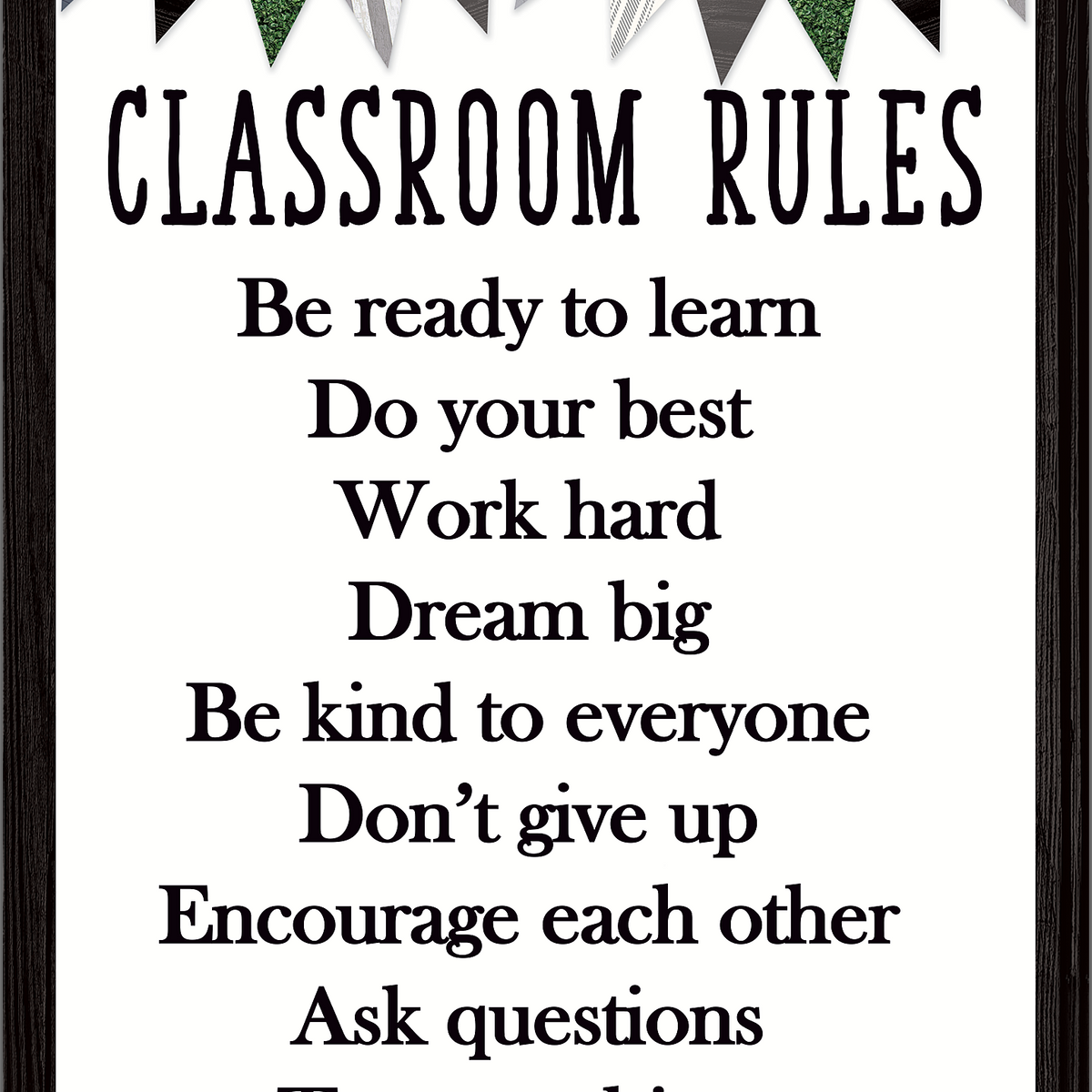 Modern Farmhouse Classroom Rules Chart — CM School Supply