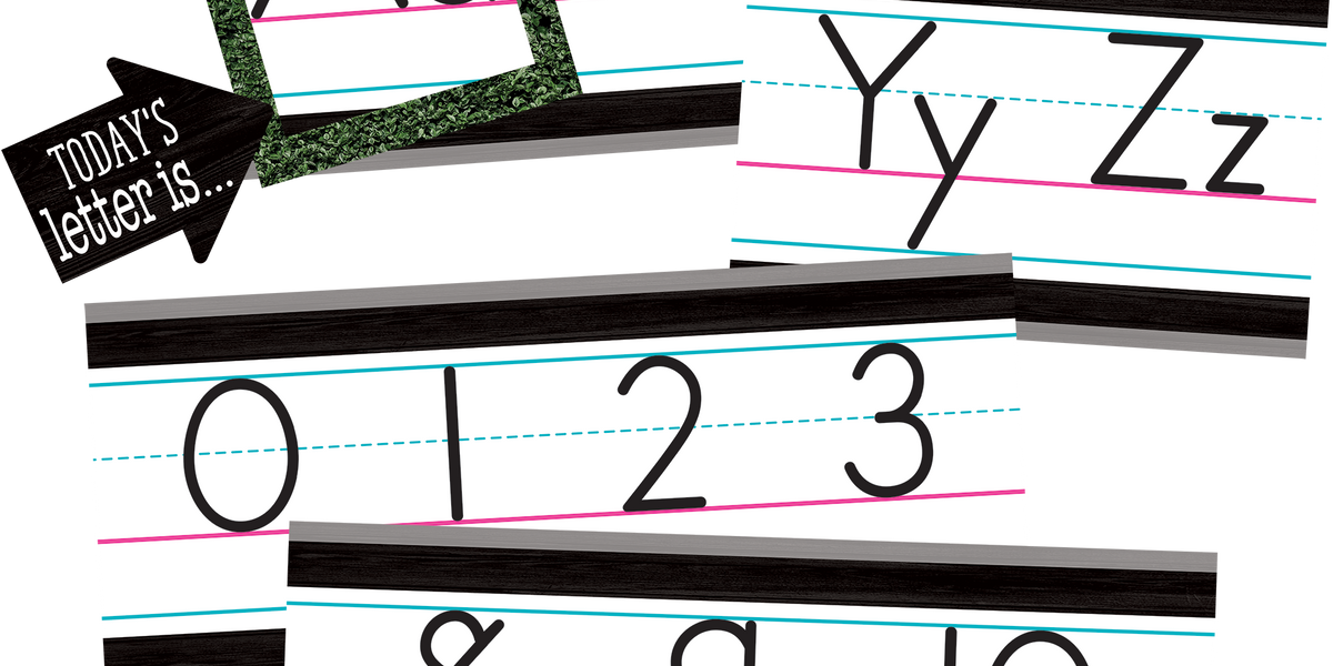 Modern Farmhouse Alphabet Line Bulletin Board — CM School Supply