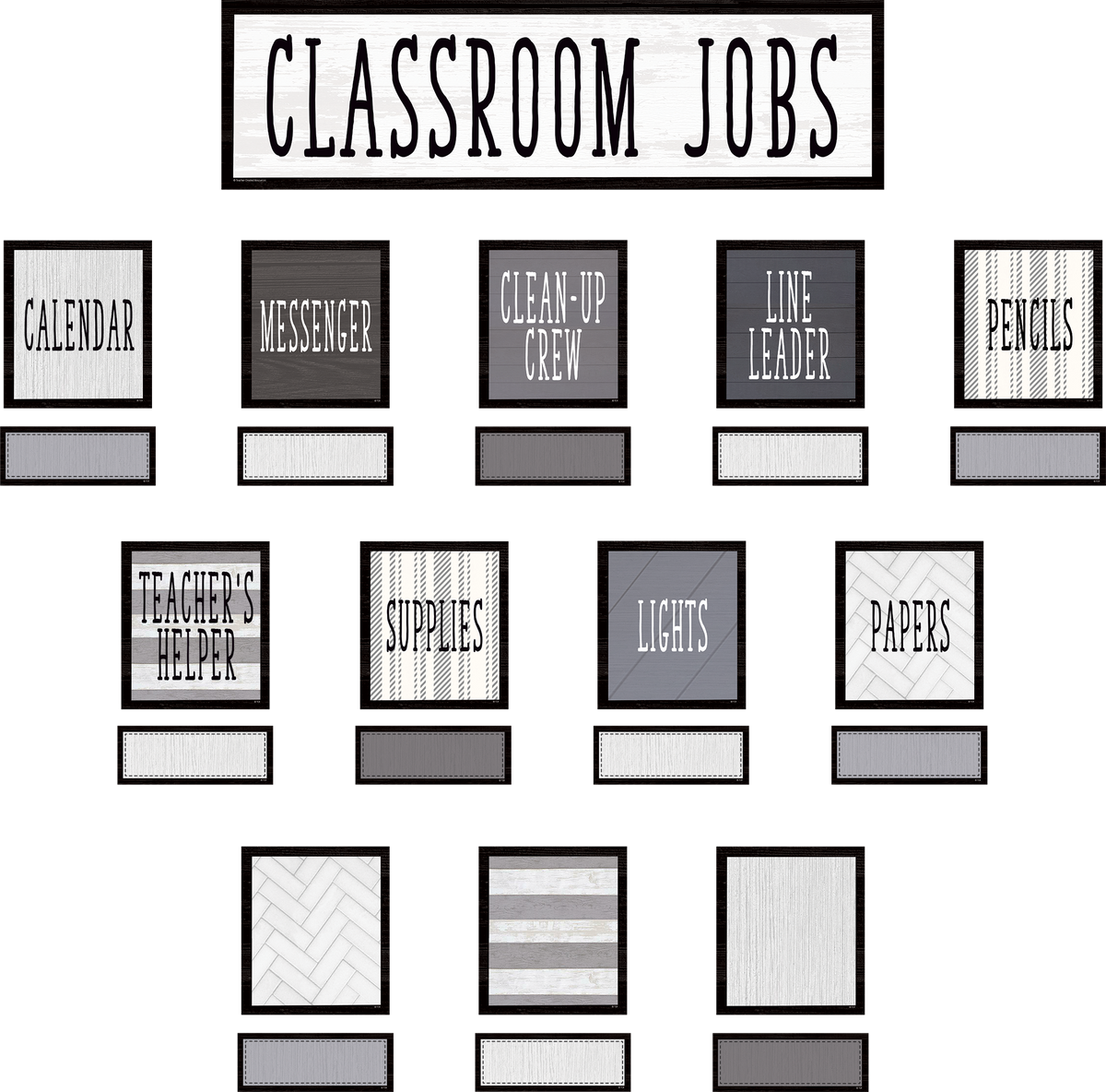 Modern Farmhouse Classroom Jobs Mini Bulletin Board — CM School Supply