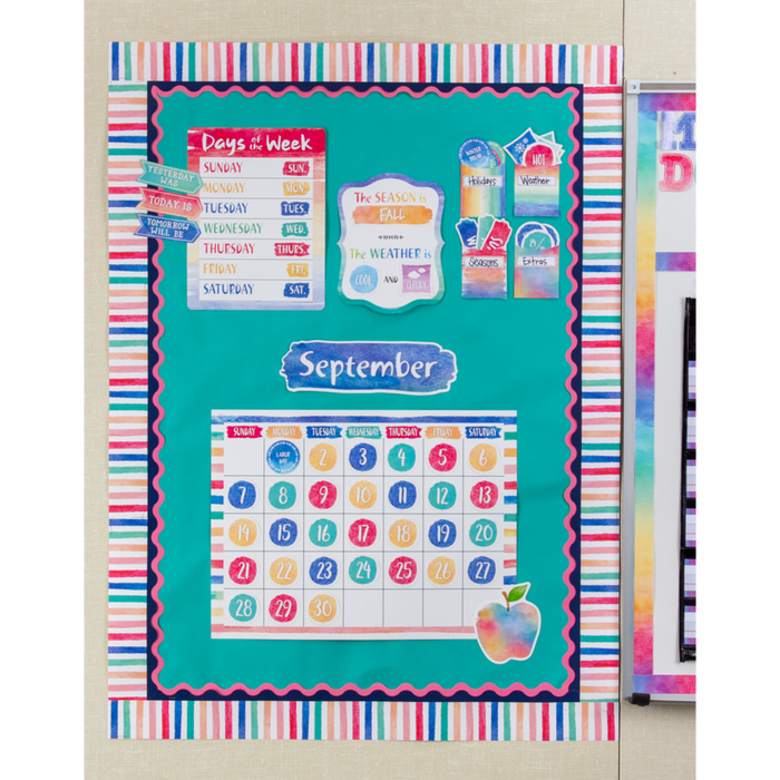 Watercolor Calendar Bulletin Board Display Set — CM School Supply