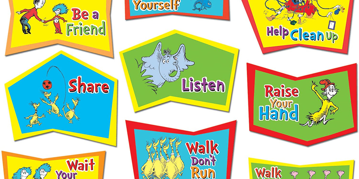Dr. Seuss Classroom Rules Back to School Bulletin Board — CM School Supply