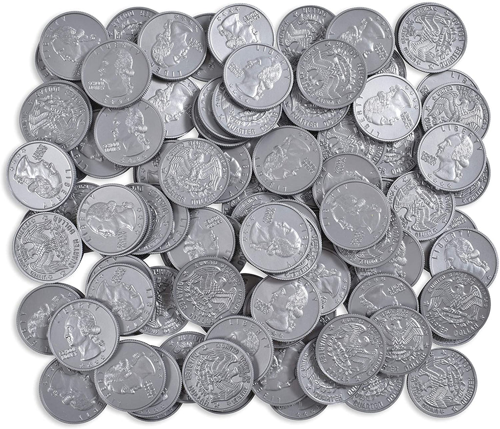 lay Quarters - Set of 100 Plastic Coins – CM School Supply