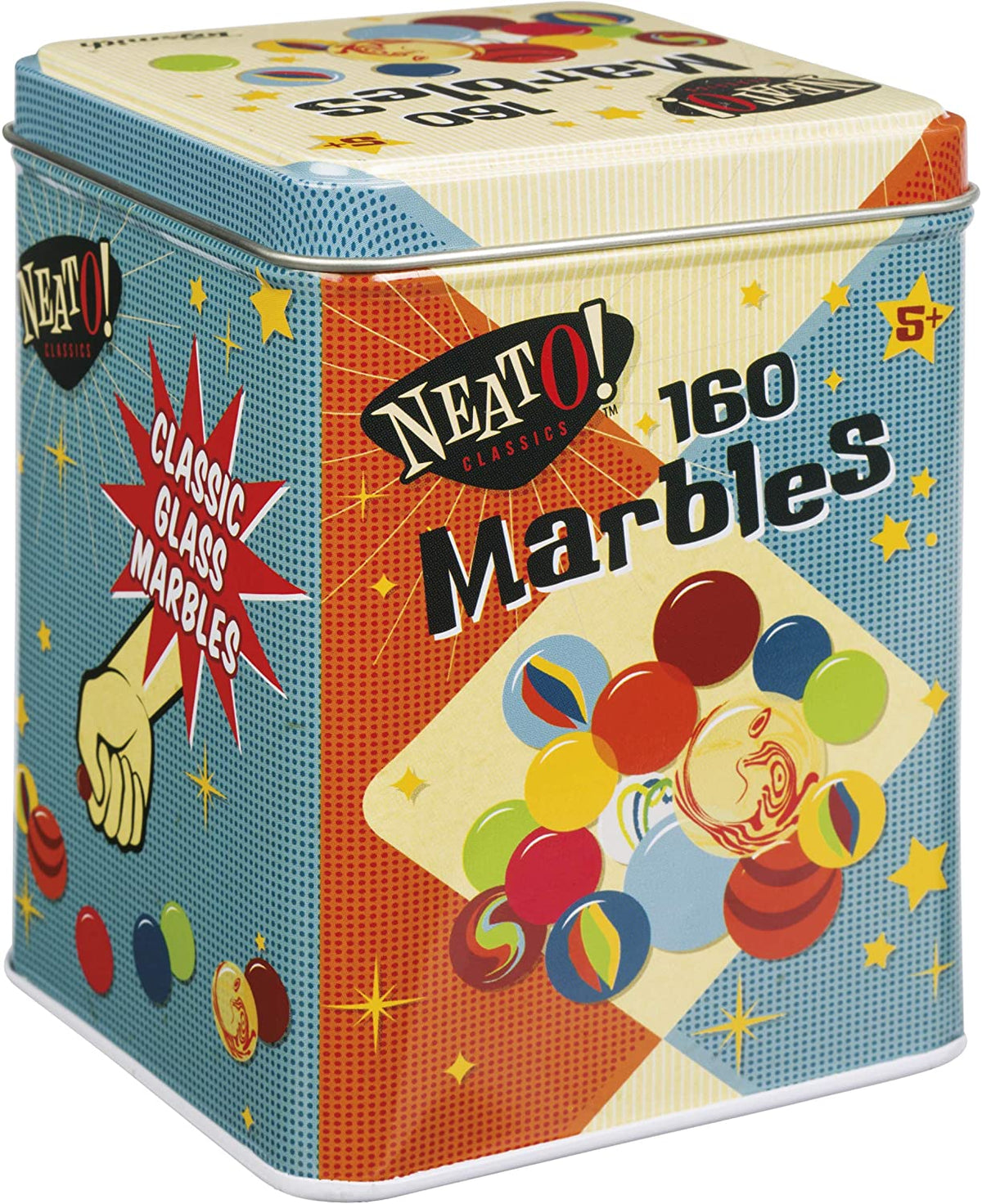 Toysmith Neato! Classics 160 Marbles In A Tin Box — CM School Supply