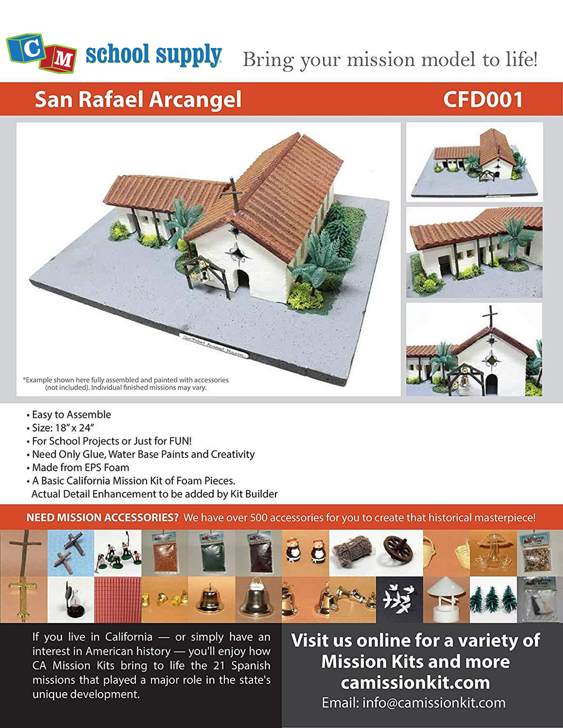 San Rafael Arcangel Mission Model Project Kit — CM School Supply