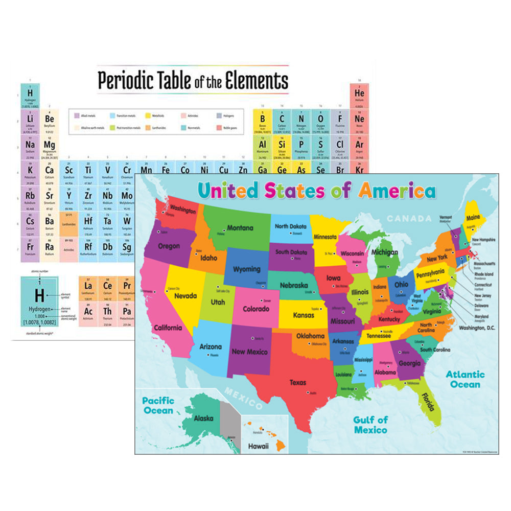 Colorful USA Map & Periodic Table of the Elements Bundle – CM School Supply
