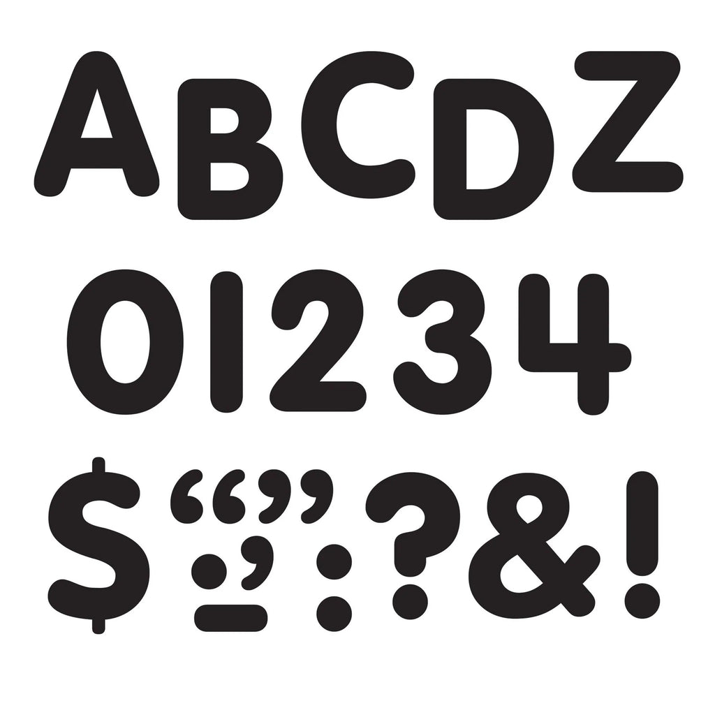 Black 1-Inch Letters, Numbers, & Marks STICK-EZE® Stick-On Letters – CM ...