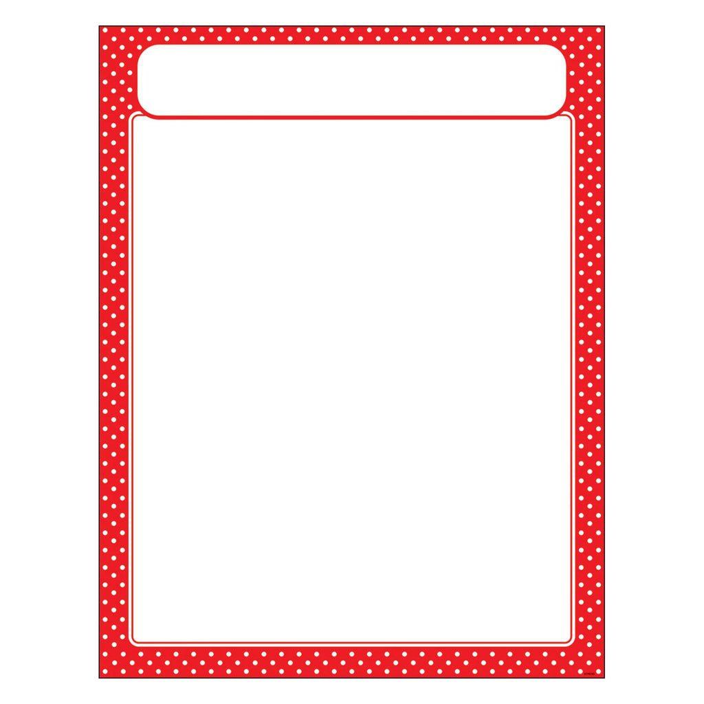 Polka Dots Red Learning Chart – CM School Supply