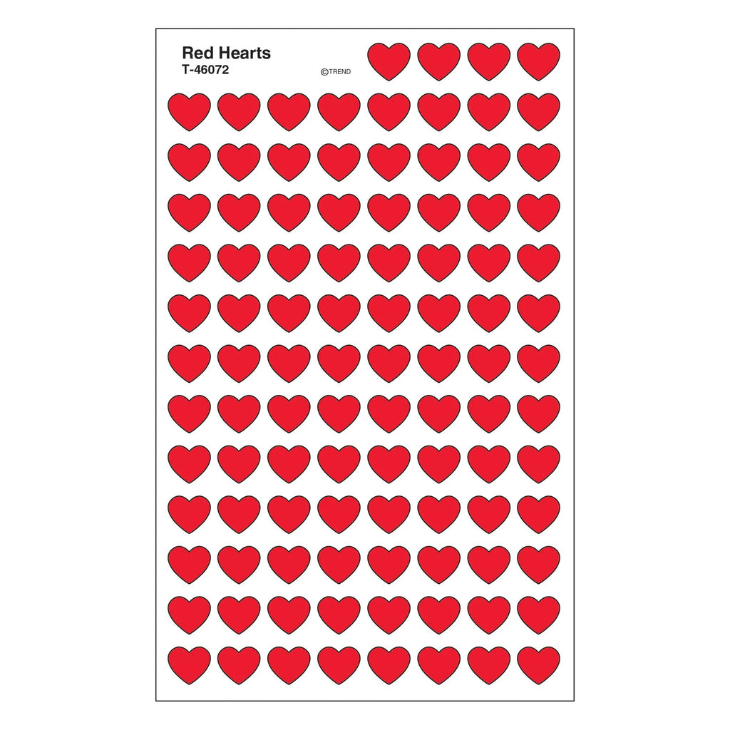 Mini Heart Sticker Sheets - Red, 8-Pack | CM School Supply
