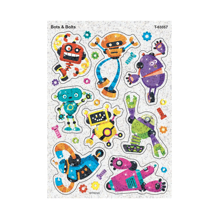 Bots & Bolts Sparkle Stickers® – Large — CM School Supply