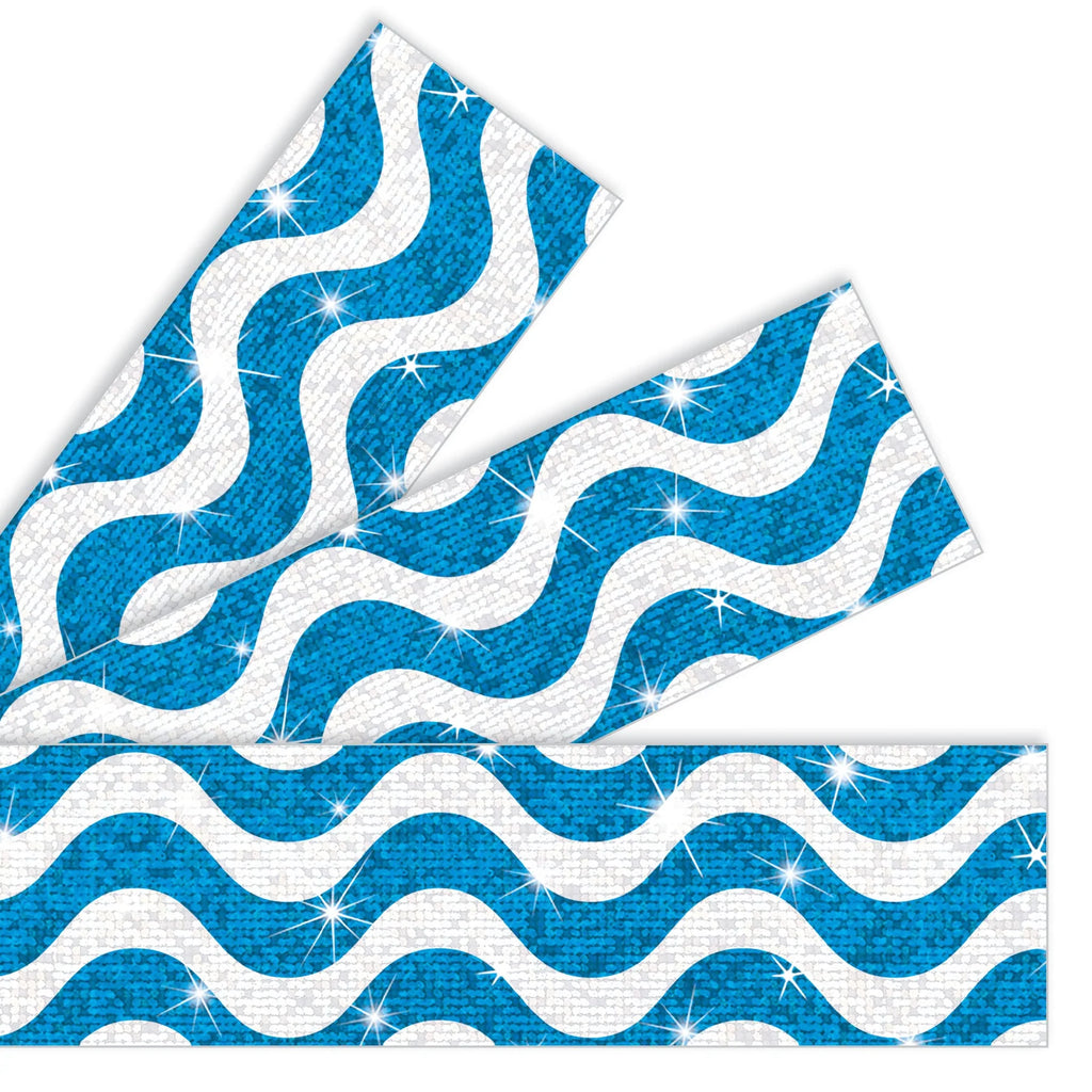 Wavy Blue Bolder Borders® – Sparkle Plus – CM School Supply