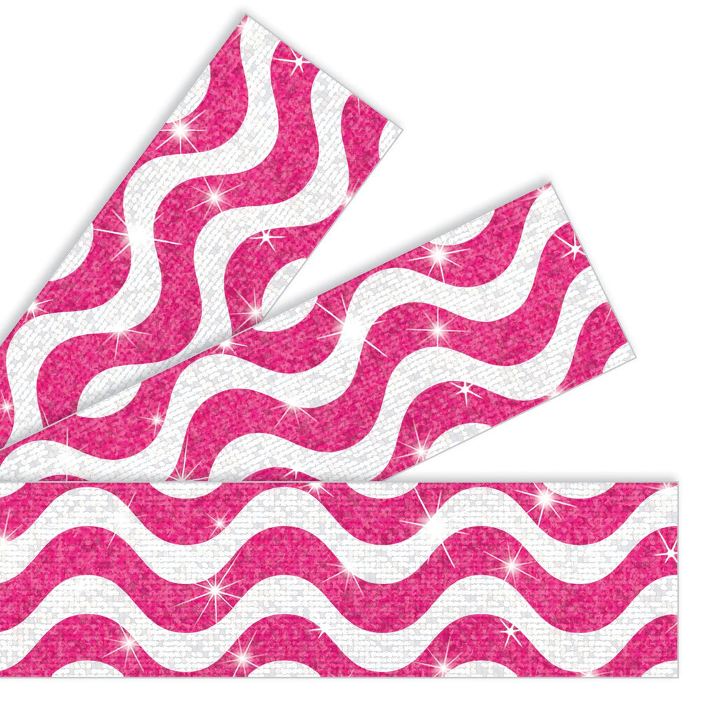 Wavy Pink Bolder Borders® – Sparkle Plus – CM School Supply