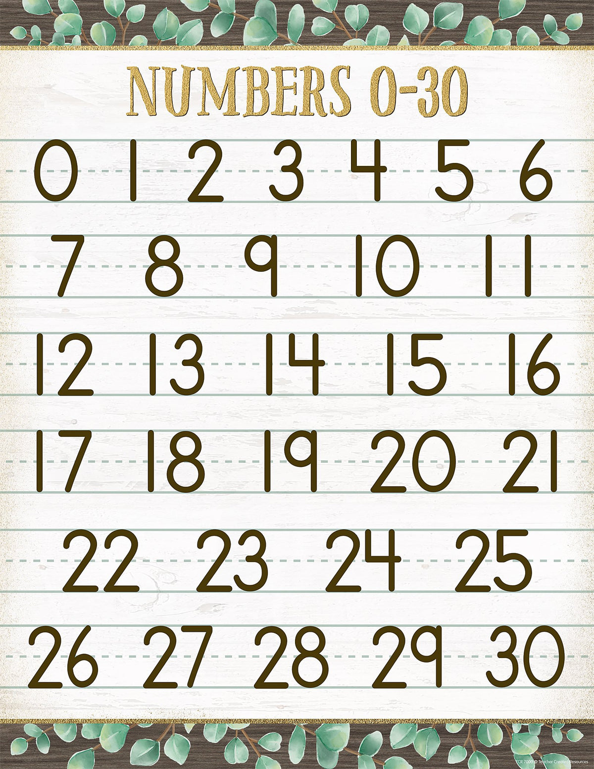Eucalyptus Numbers 0-30 Chart — CM School Supply