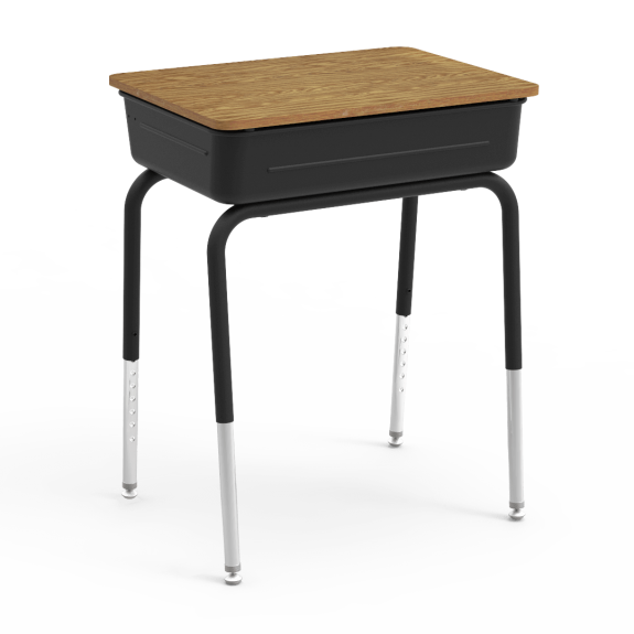 Lift-Lid Desk Medium Oak Laminate Surface — CM School Supply