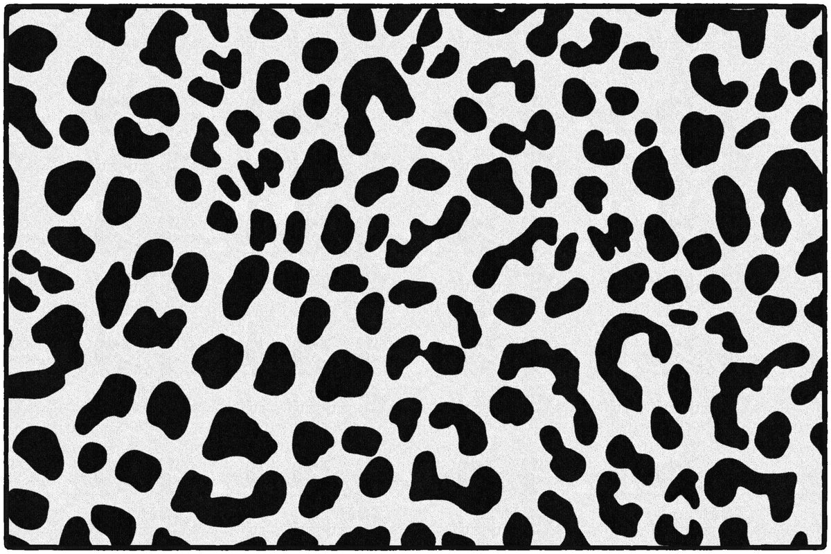 Black On White Leopard Rug By Schoolgirl Style — CM School Supply