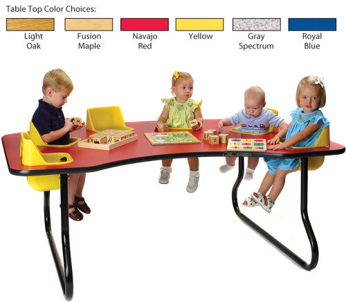 6-Seat Toddler Table, Royal Blue Table Top with Red Seats – CM School ...