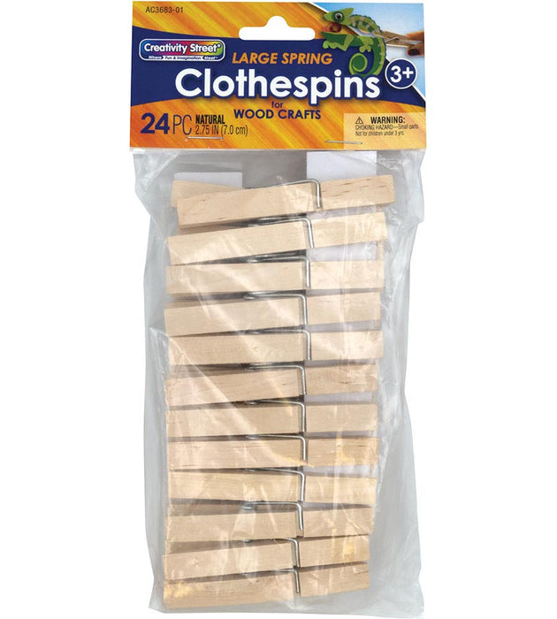 Spring Clothespins (2-3/4"L) 24 Pieces — CM School Supply