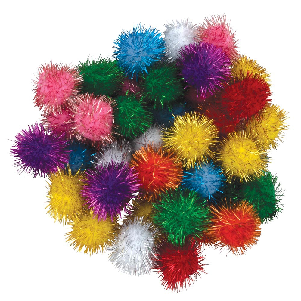Glitter Pom Pons 40 Pieces(DISC) – CM School Supply