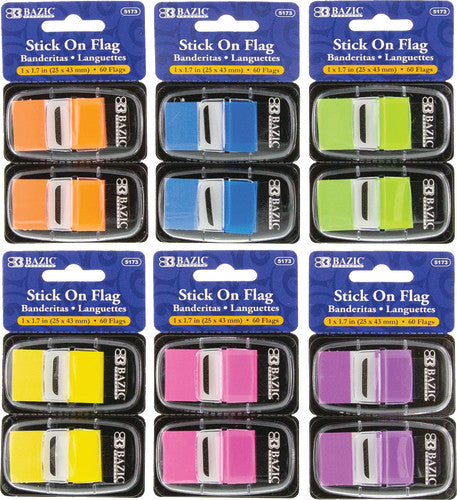 BAZIC Stick On Flags, 1" Standard Flags, 60ct – CM School Supply