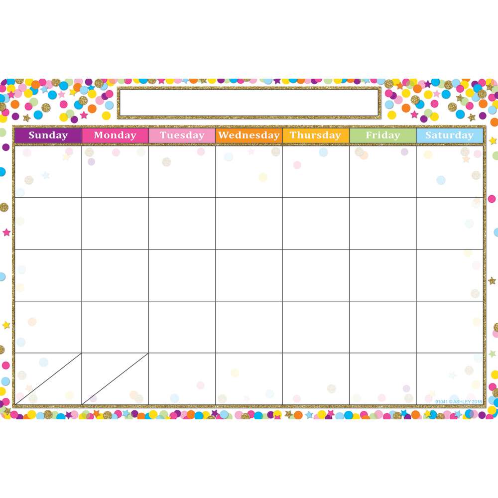 Smart Poly® Chart 13"X19", Confetti Calendar – CM School Supply