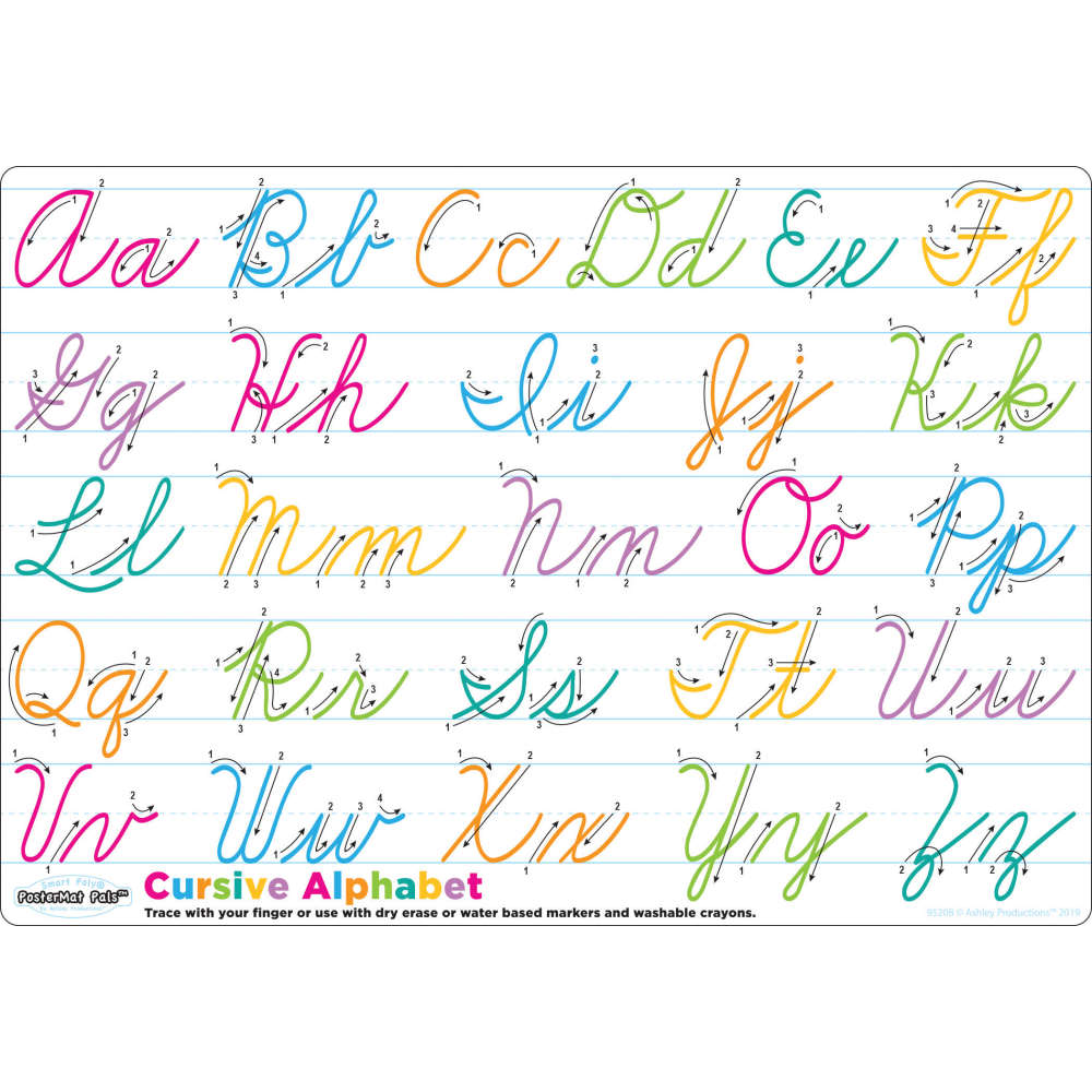 Traditional Cursive Handwriting, PosterMat Pals®, 12" X 17.25" Smart P ...